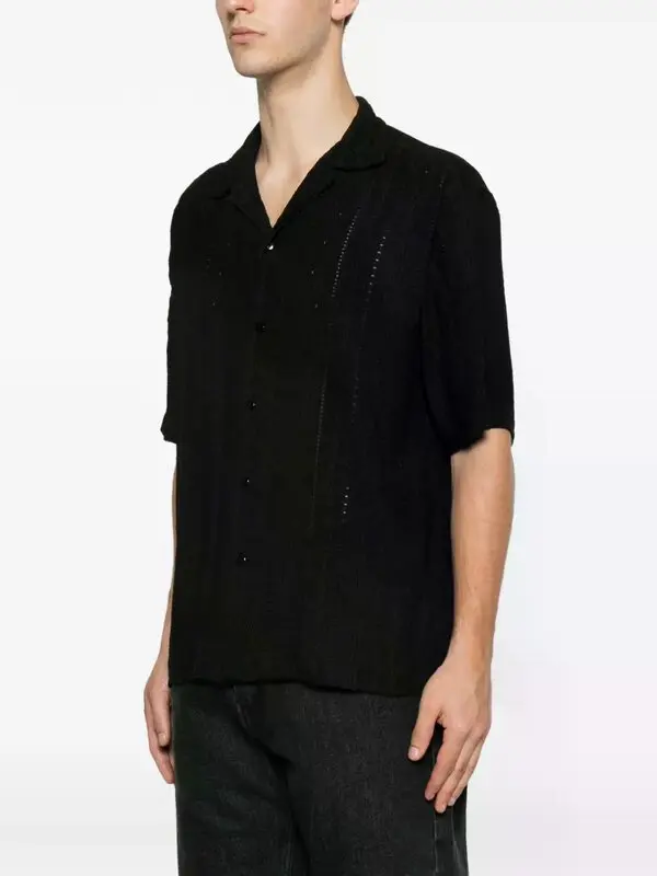 Imperial Pointelle-knit Camp-collar Shirt