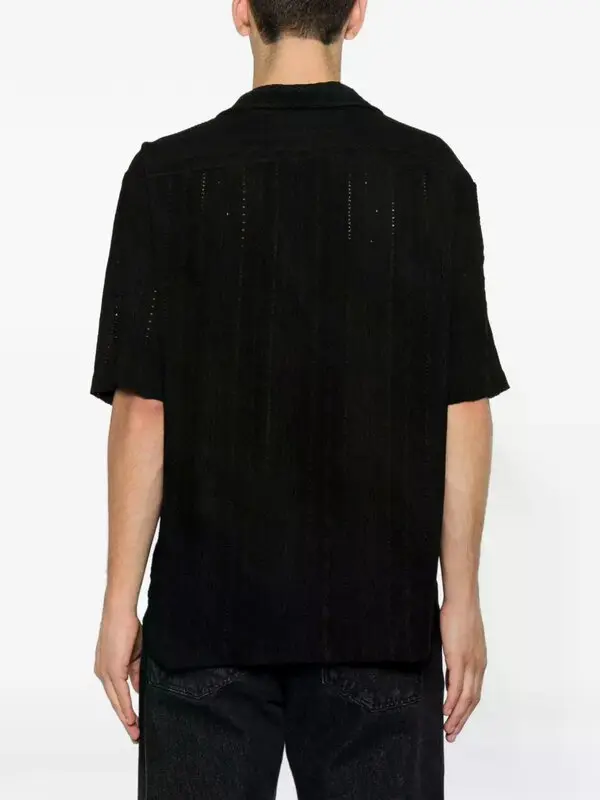 Imperial Pointelle-knit Camp-collar Shirt