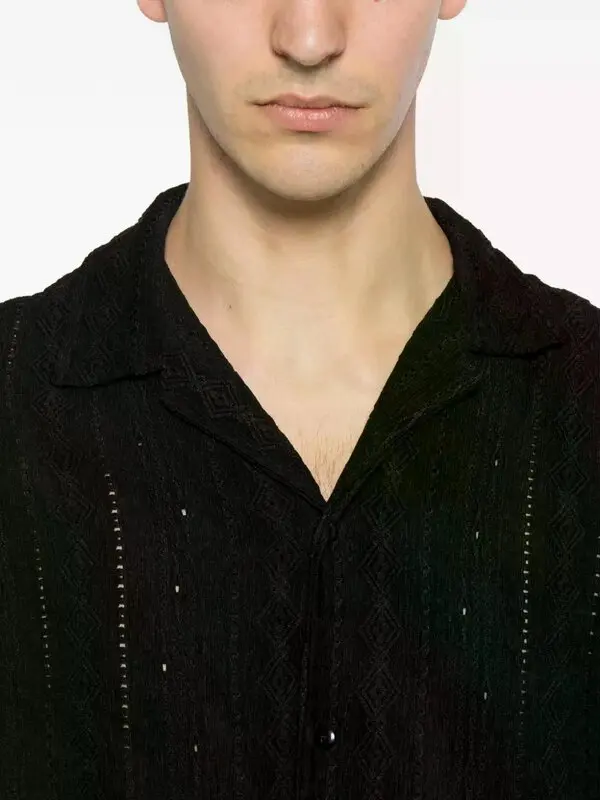 Imperial Pointelle-knit Camp-collar Shirt