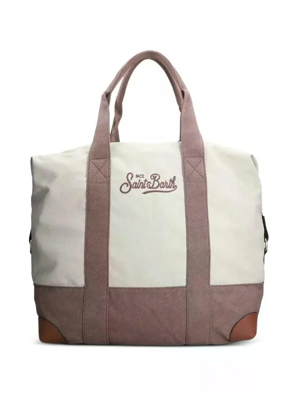 MC2 SAINT BARTH Logo-embroidered Canvas Tote Bag