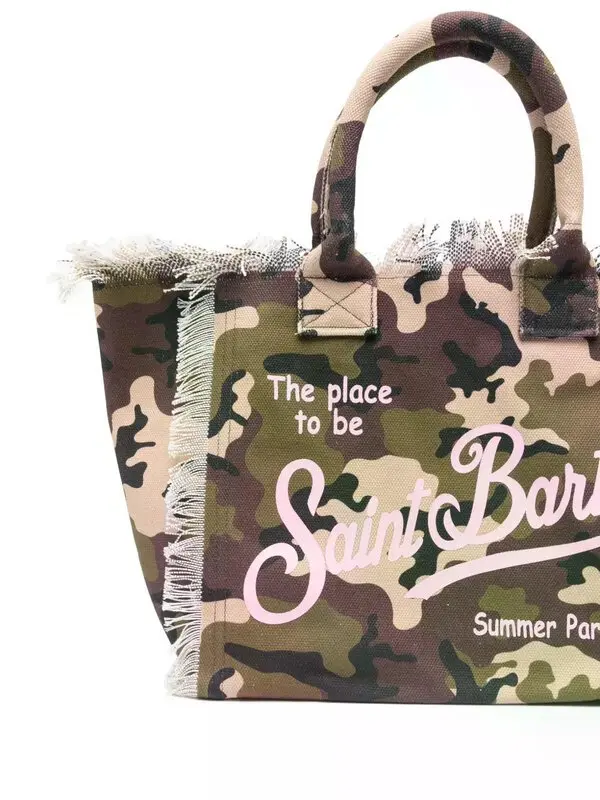 MC2 SAINT BARTH Camouflage Print Frayed Tote Bag