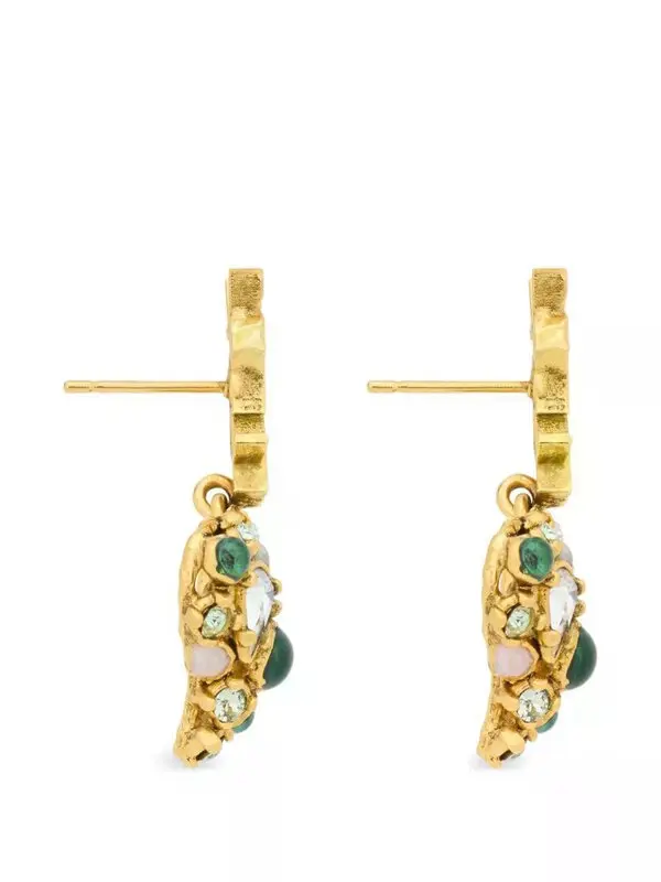 Saint Laurent Cassandre Heart Pendant Earrings