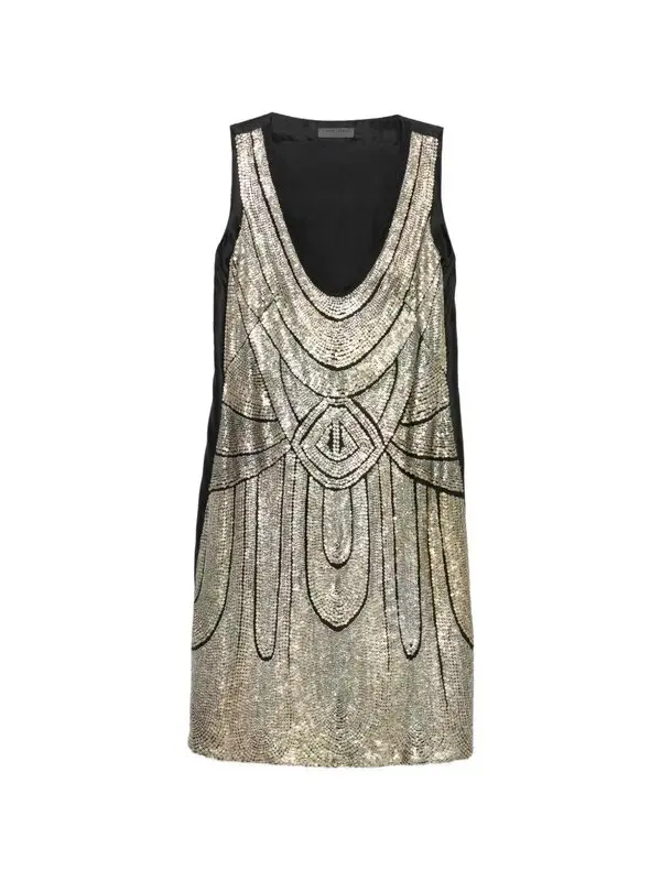 Alberta Ferretti Embellished Mini Dress - Black