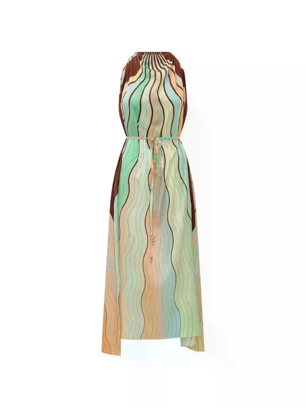 KOSE Julia Abstract Print Halterneck Dress