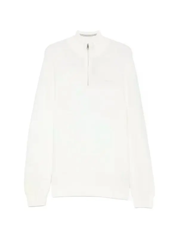 Gant Ribbed Knit Quarter-zip Sweater
