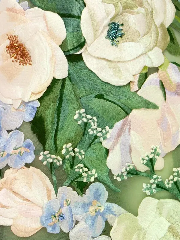 LEO LIN Beatrice Floral-embroidered Dress