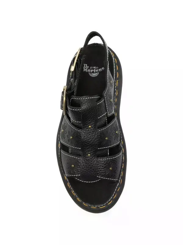 Dr. Martens Wrenlie Flower-embossed Buckled Sandals