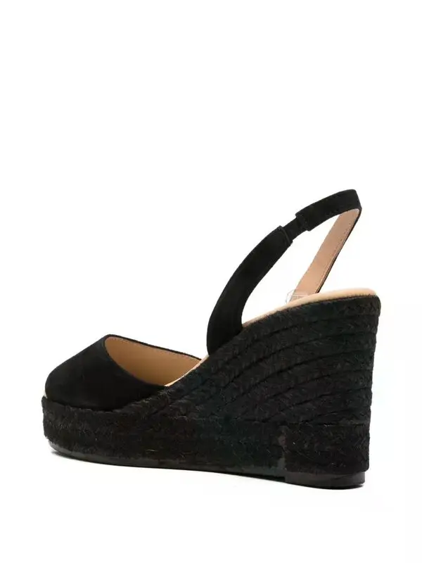 Manebí Suede Slingback Raffia Wedge Sandals