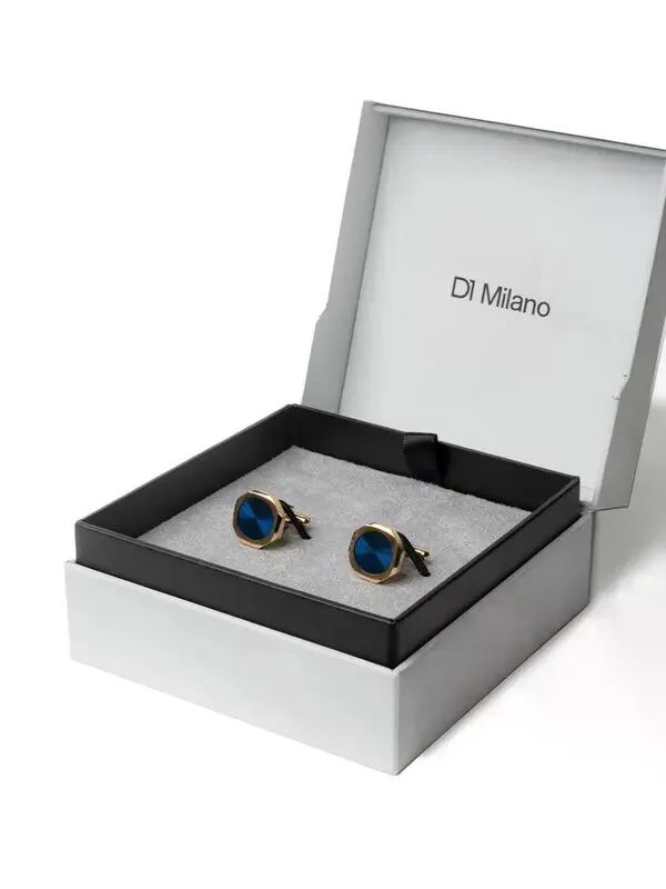 D1 MILANO Octagonal Sunray-dial Cufflinks