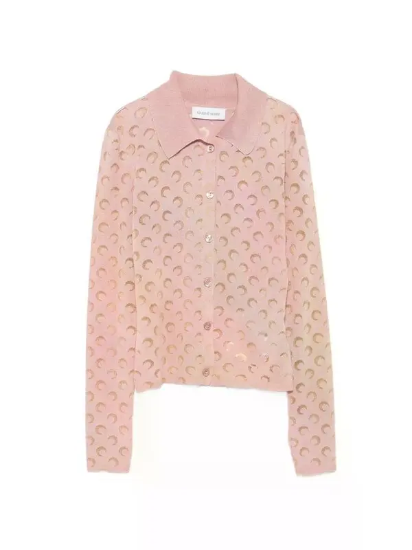 MARINE SERRE Moon Patterned Cardigan - Pink