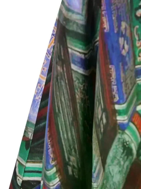 HUI HUI Graphic Print Open-front Coat