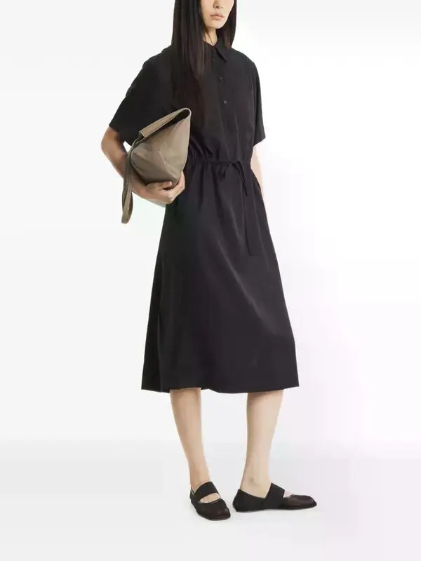 Maison Kitsuné Drawstring Waist Shirt Midi Dress