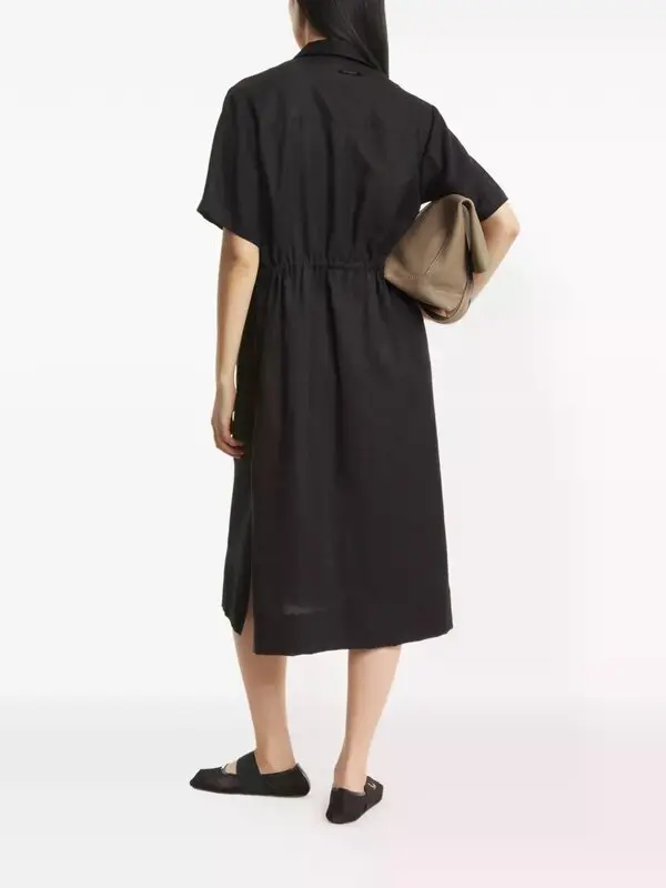 Maison Kitsuné Drawstring Waist Shirt Midi Dress