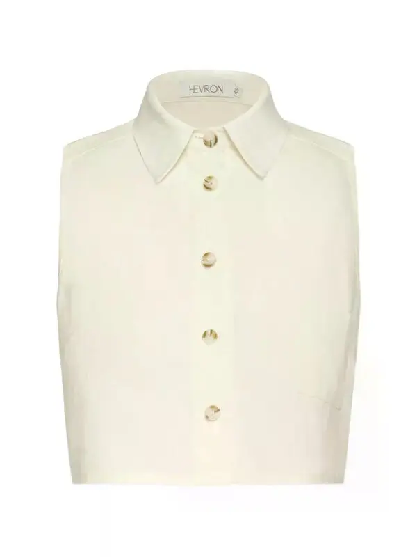 HEVRON Katja Cropped Sleeveless Shirt