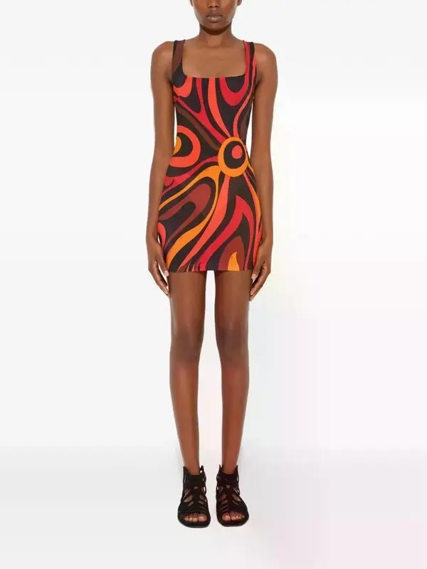 Emilio Pucci Marmo Print Dress - Black