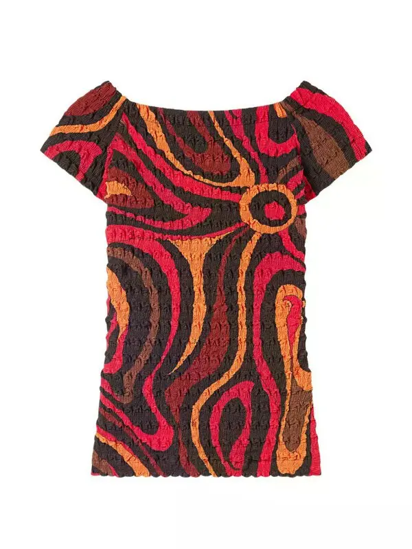 Emilio Pucci Marmo Print Shibori Top - Red
