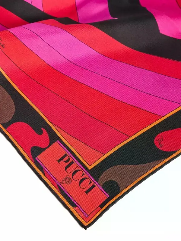Emilio Pucci Iride And Marmo-print Silk Carr