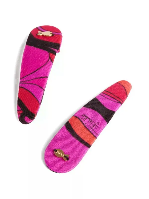 Emilio Pucci Orchidee Print Hair Clip Set - Pink