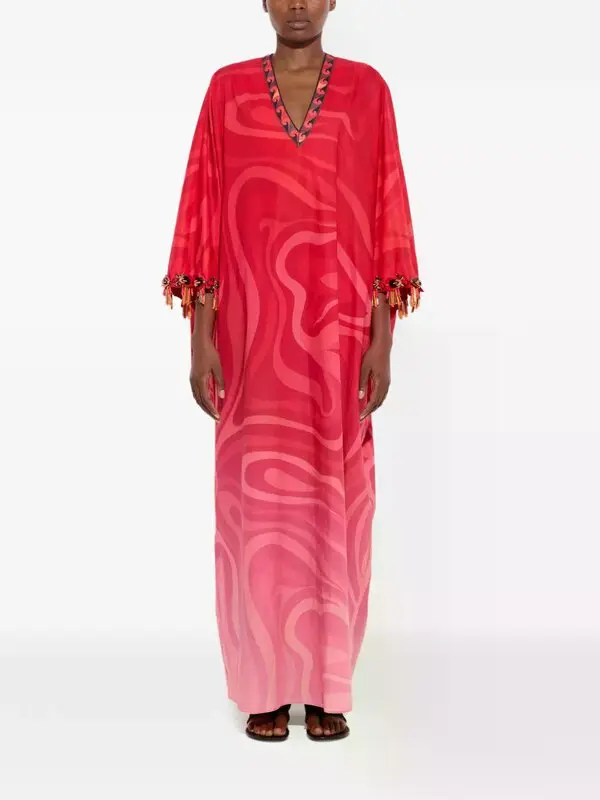 Emilio Pucci Embellished Cotton Poplin Kaftan