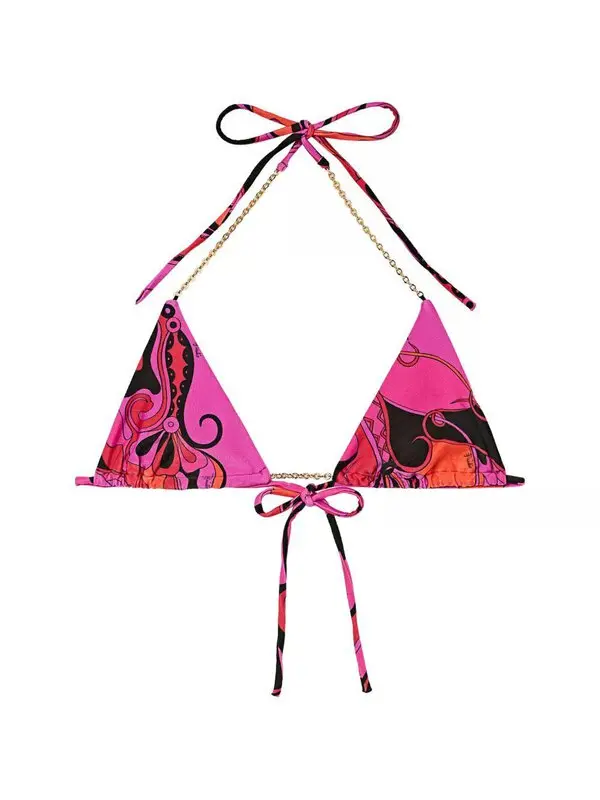 Emilio Pucci Orchidee Print Triangle Bikini Top - Pink