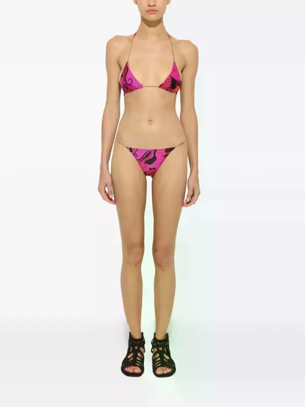 Emilio Pucci Orchidee Print Triangle Bikini Top