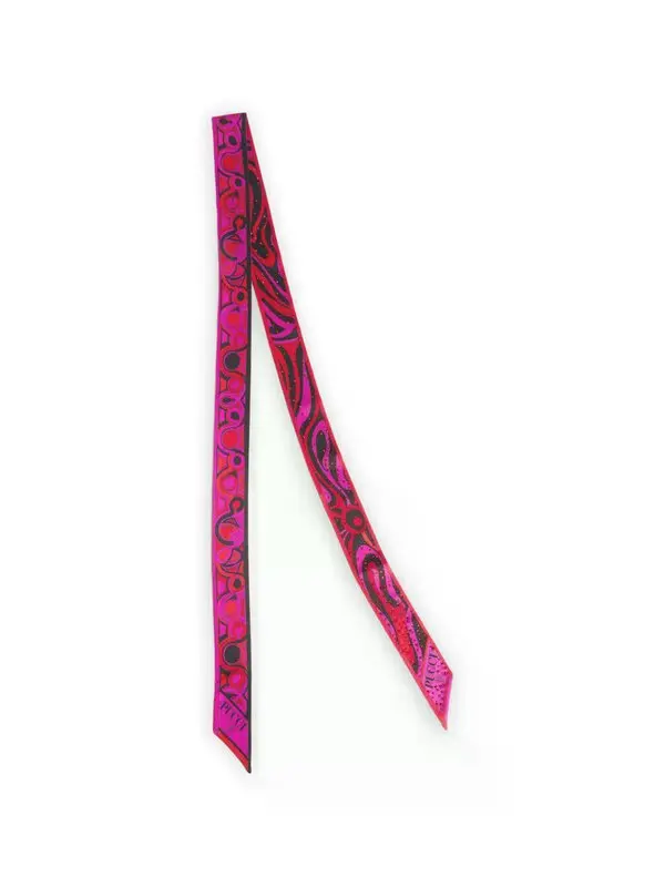 Emilio Pucci Mixed Print Silk Twill With Rhinestones Scarf - Pink