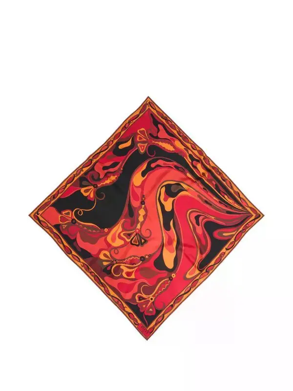 Emilio Pucci Orchidee-print Silk Carrè Scarf