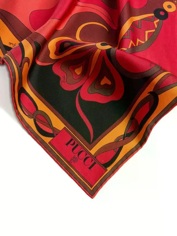 Emilio Pucci Orchidee-print Silk Carrè Scarf