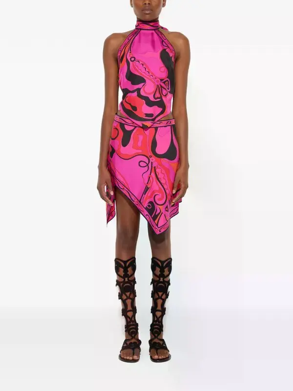 Emilio Pucci Orchidee Silk Twill Skirt - Pink