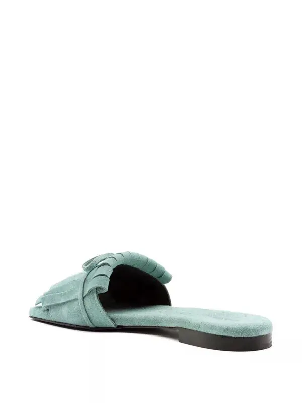 DONNARÌ Fringe Detail Square-toe Sandals