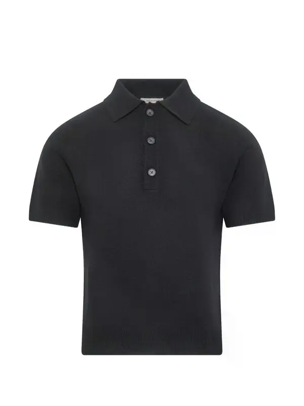 ENTIRE STUDIOS Short-sleeve Buttoned Polo Shirt - Black