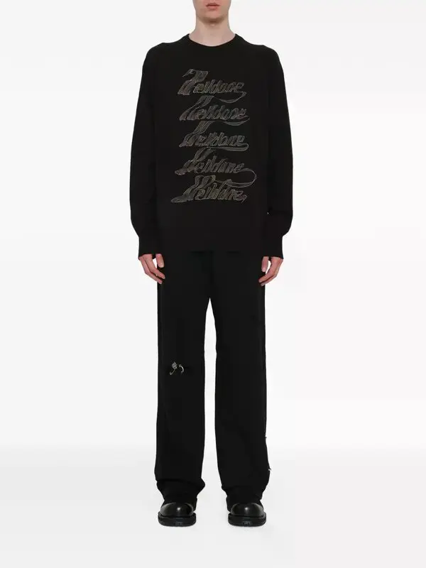 We11Done Logo Print Crew Neck Sweater