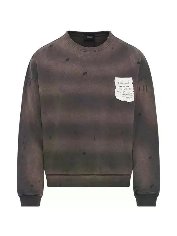We11Done Distressed Graphic Sweatshirt