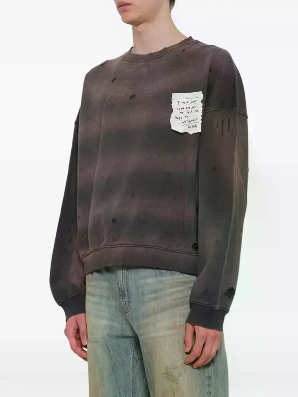 We11Done Distressed Graphic Sweatshirt