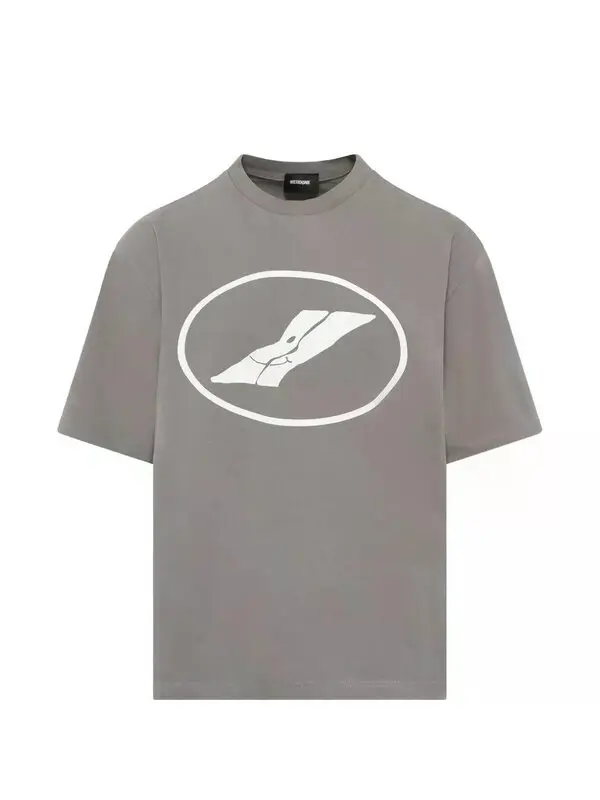 We11Done Round-neck Logo-detail T-shirt - Grey