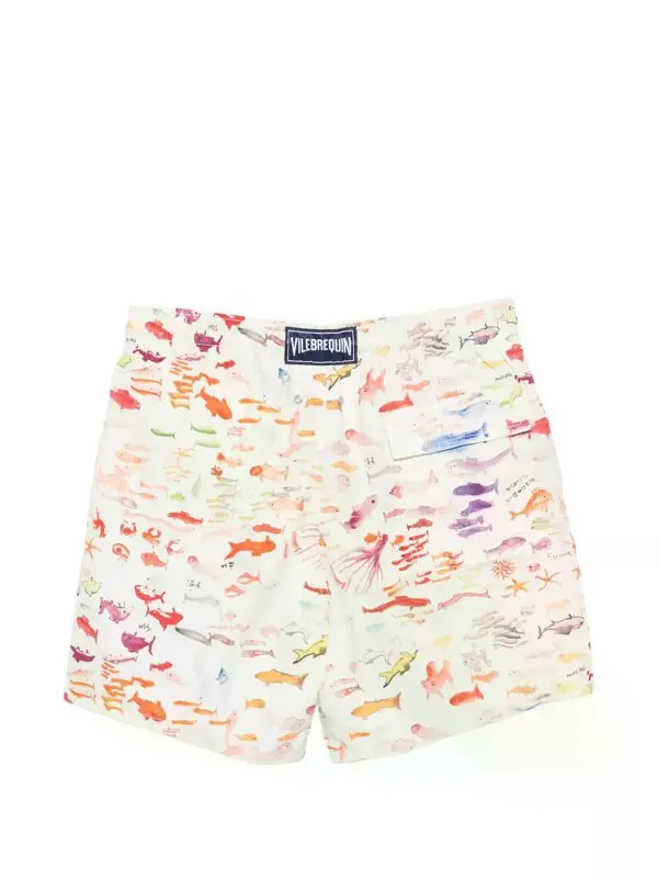 Vilebrequin X Fabrice Hyber Moorea Swim Shorts - Neutrals
