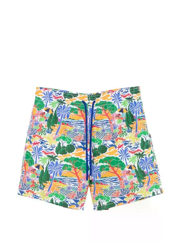 Vilebrequin Moorea Seaside Life Swim Shorts - White
