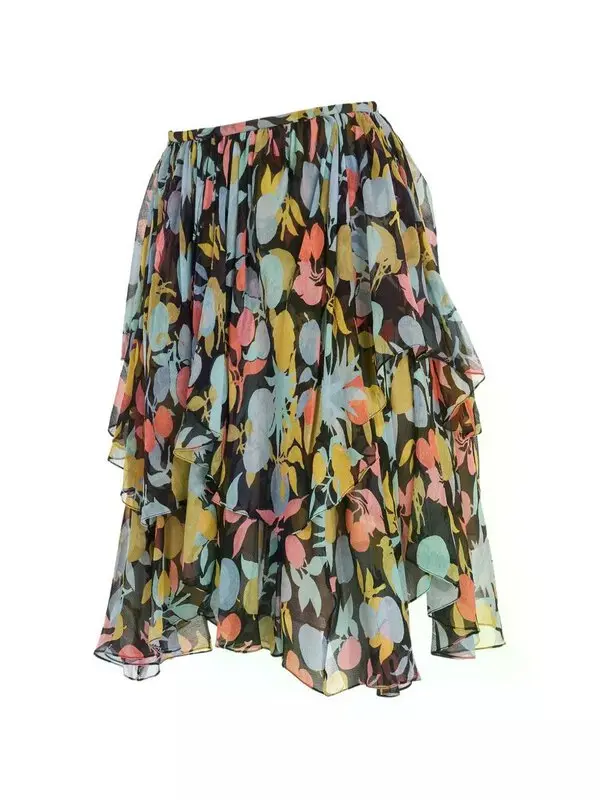 Chloé Ruffled Floral Print Skirt