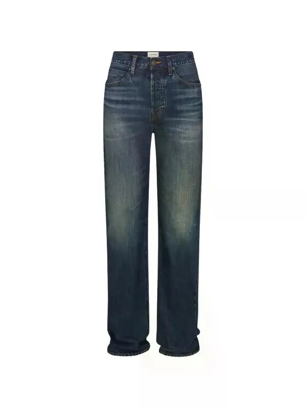 FRAME Faded Straight-leg Jeans - Blue