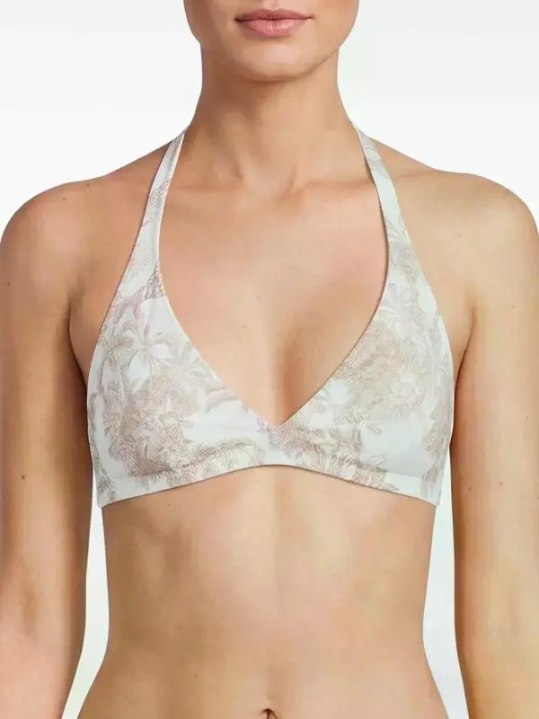 MC2 SAINT BARTH Palm-print Halterneck Bikini Top