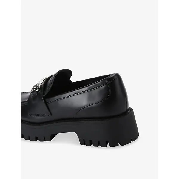 Steve Madden Lando Faux-leather Loafers With Horsebit Detail And Chunky Sole