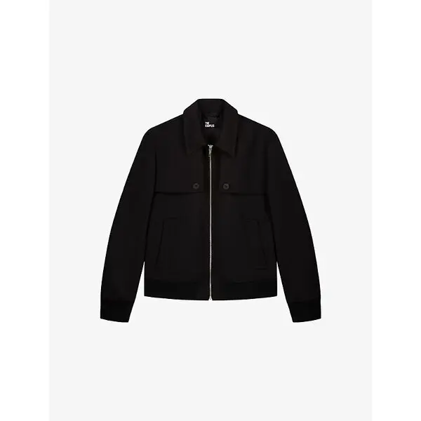 The Kooples Bib-collar Zip-up Woven Jacket