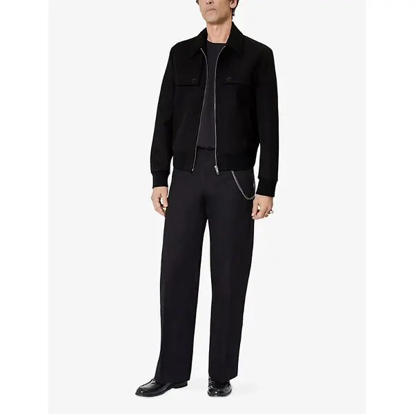 The Kooples Bib-collar Zip-up Woven Jacket