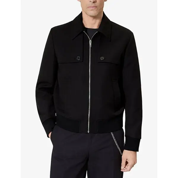The Kooples Bib-collar Zip-up Woven Jacket