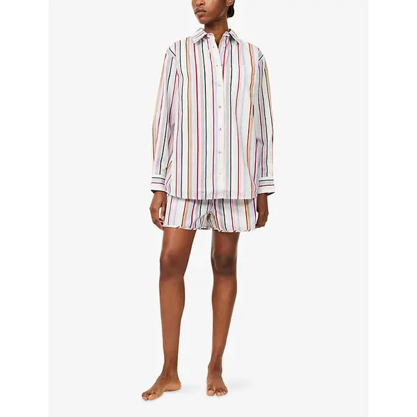 IT'S 9PM X Oceanus Jessie Stripe-print Cotton Pyjama Set
