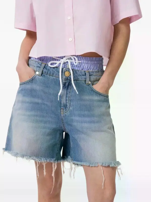 GAËLLE PARIS Gaelle Double-waist Frayed Shorts
