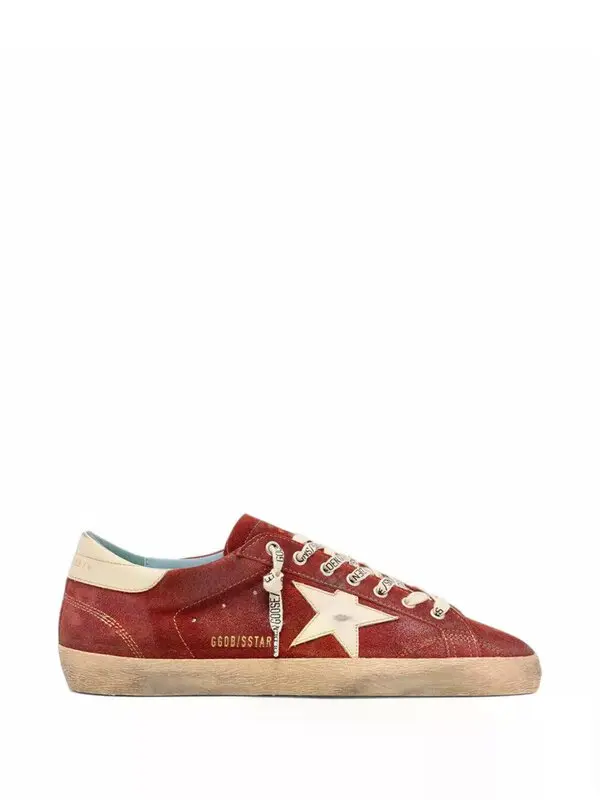 GOLDEN GOOSE Super-star Suede Sneakers With Cream Leather Star - Red