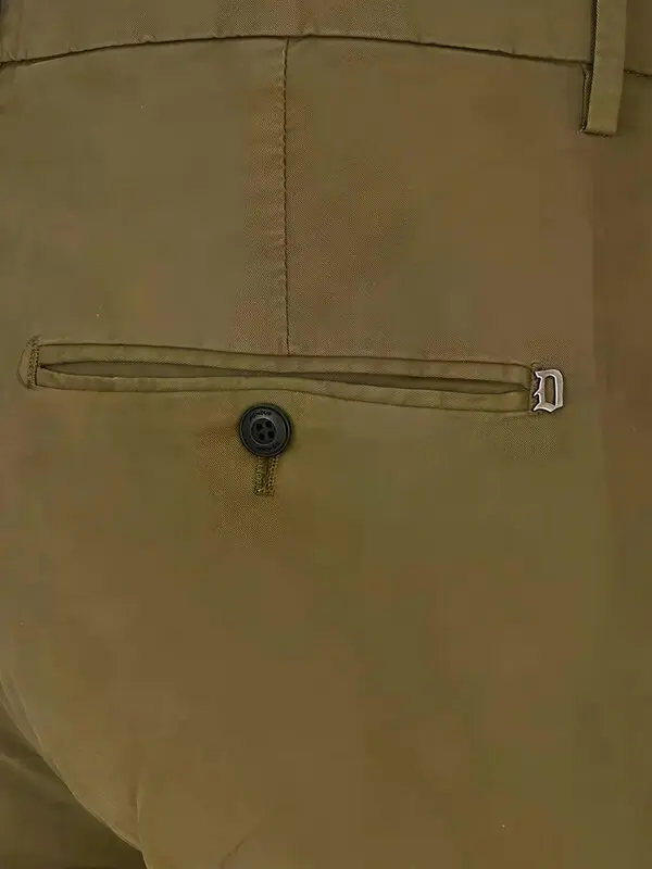DONDUP Logo Plaque Tailored Trousers - Brown