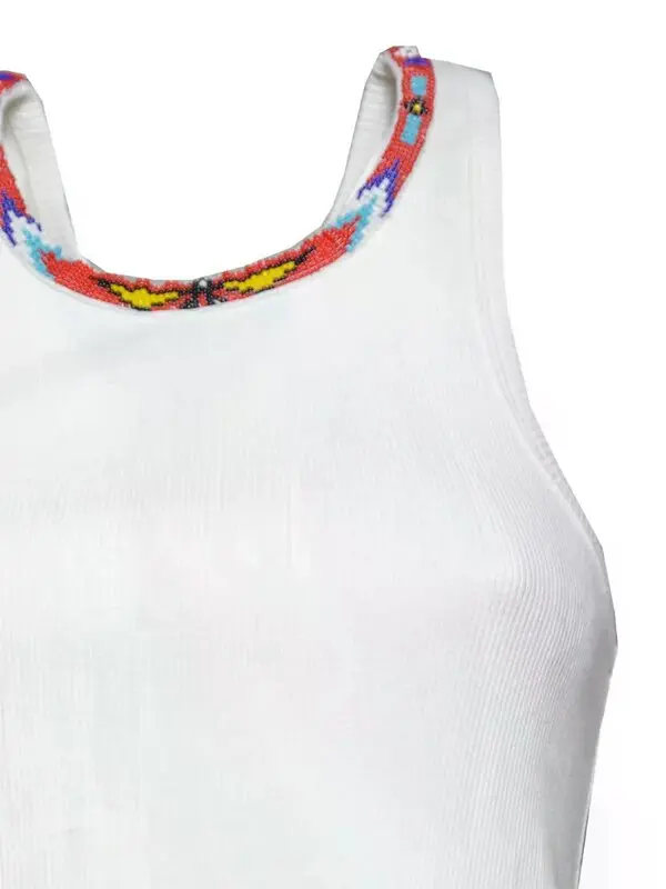FRONT STREET 8 Bead-embellished Ribbed Racerback Tank Top