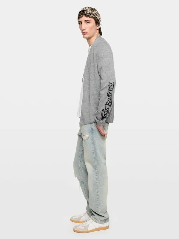 Zadig&Voltaire Remi Jacquard Wool Cardigan - Gris Chine